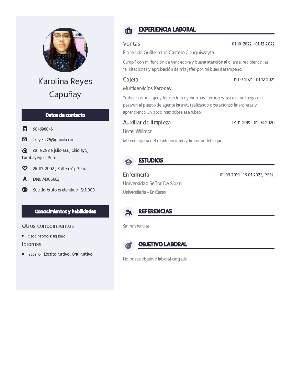 Bumeran 1055064028 13235655246589829113 - Karolina Reyes Capuñay Datos ...