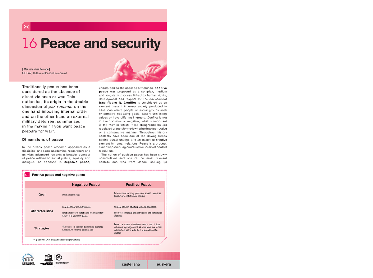 Peace studies two - second semester of the year assignment ...