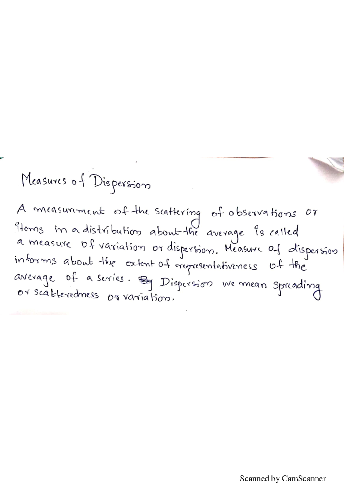 Measures of dispersion (cs) - Bsc. Computer science - Studocu
