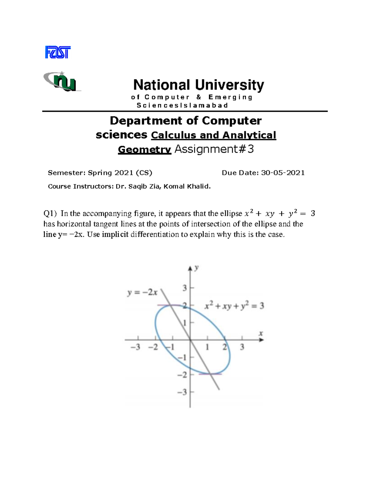 Assignment 3 Assignment3 National University O F C O M P U T E R And E M E R G I N G S C I E