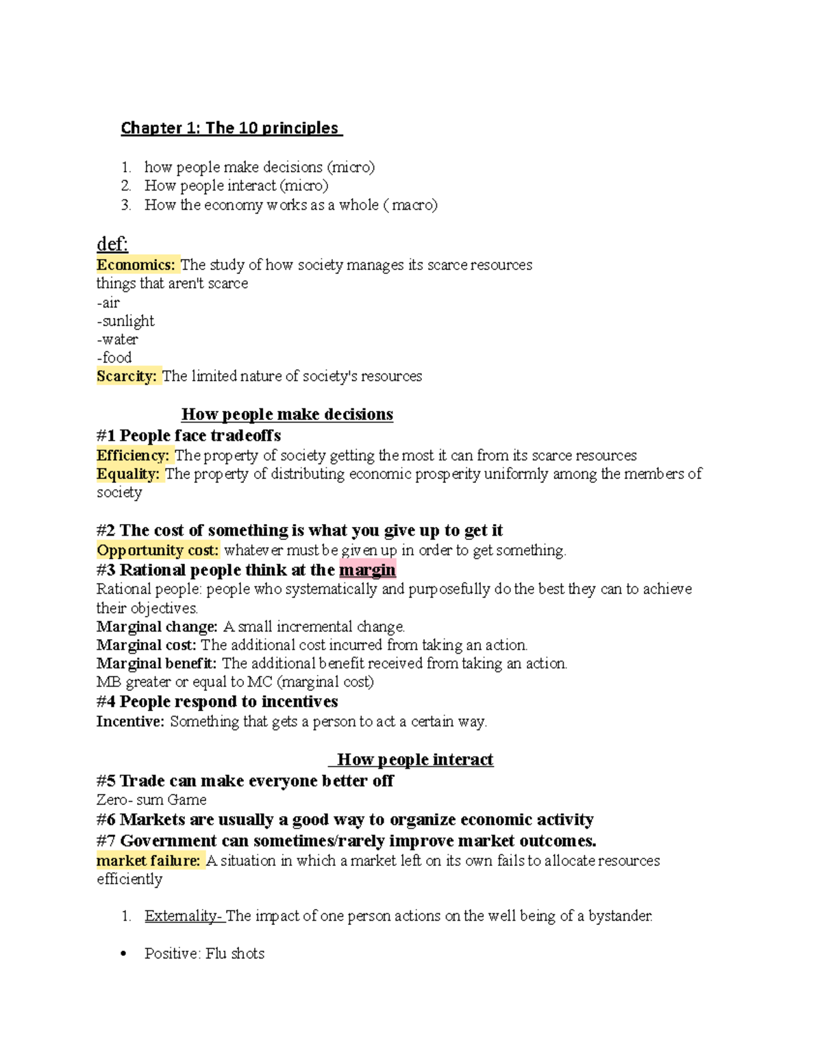 Chapter 1 - 10 principles - Chapter 1: The 10 principles 1. how people ...