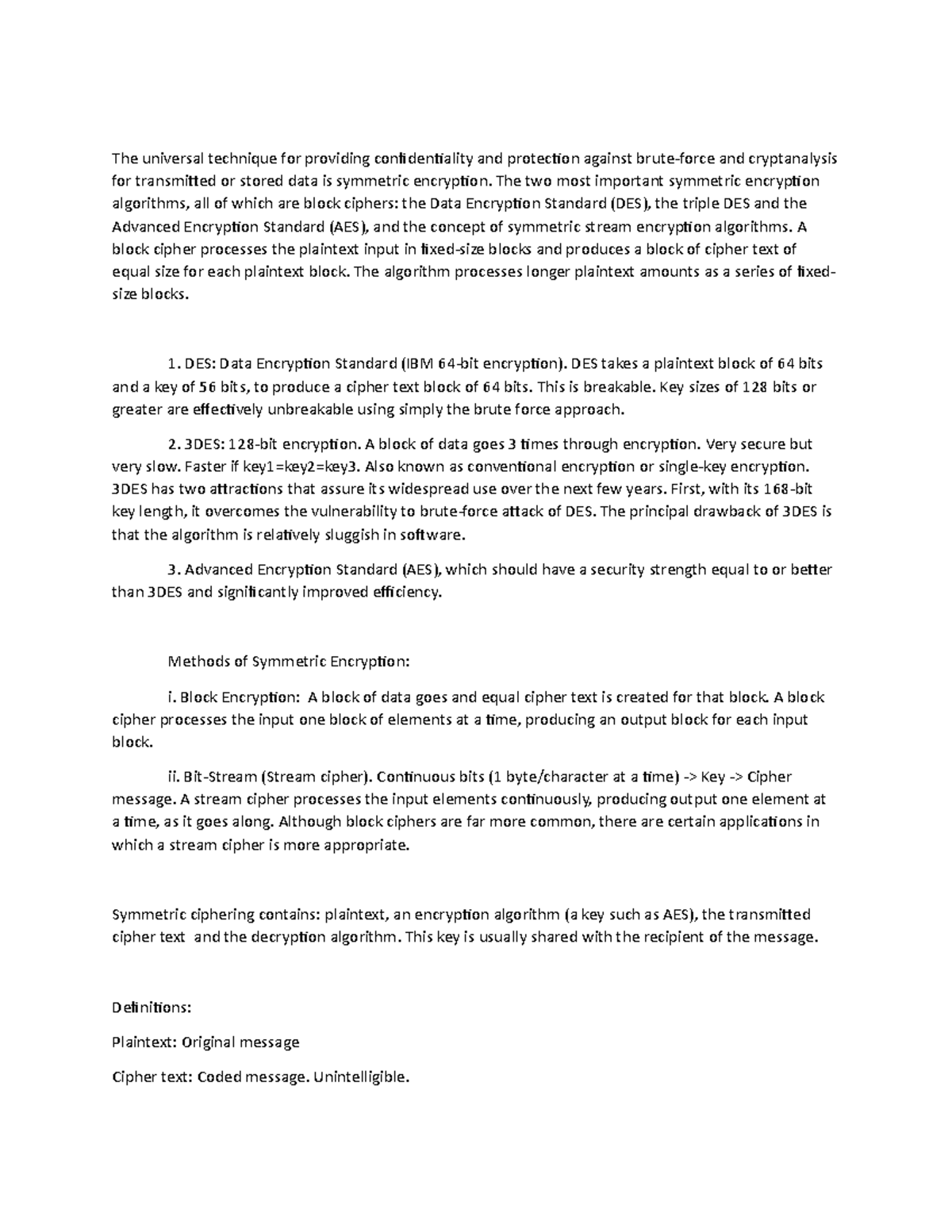 Symm Encryption - Lecture note Week 2 - The universal technique for ...