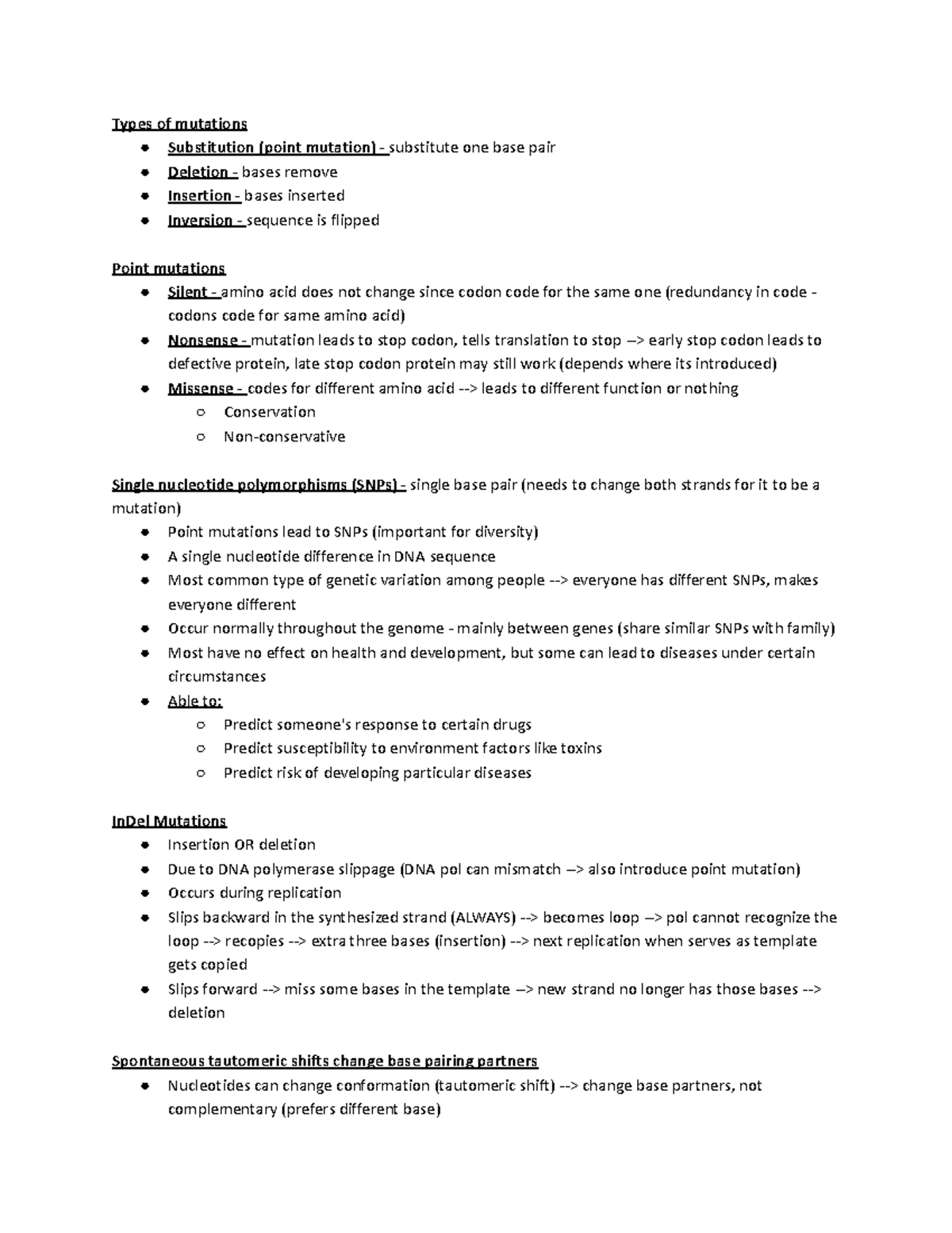 Biology Cycle 4- Genetic Variation due to Mutation - Types of mutations ...