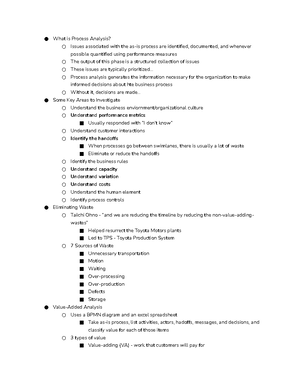 BPM Notes - BPMN Final Review - Chapter 1- Basics BPM- overseeing how ...
