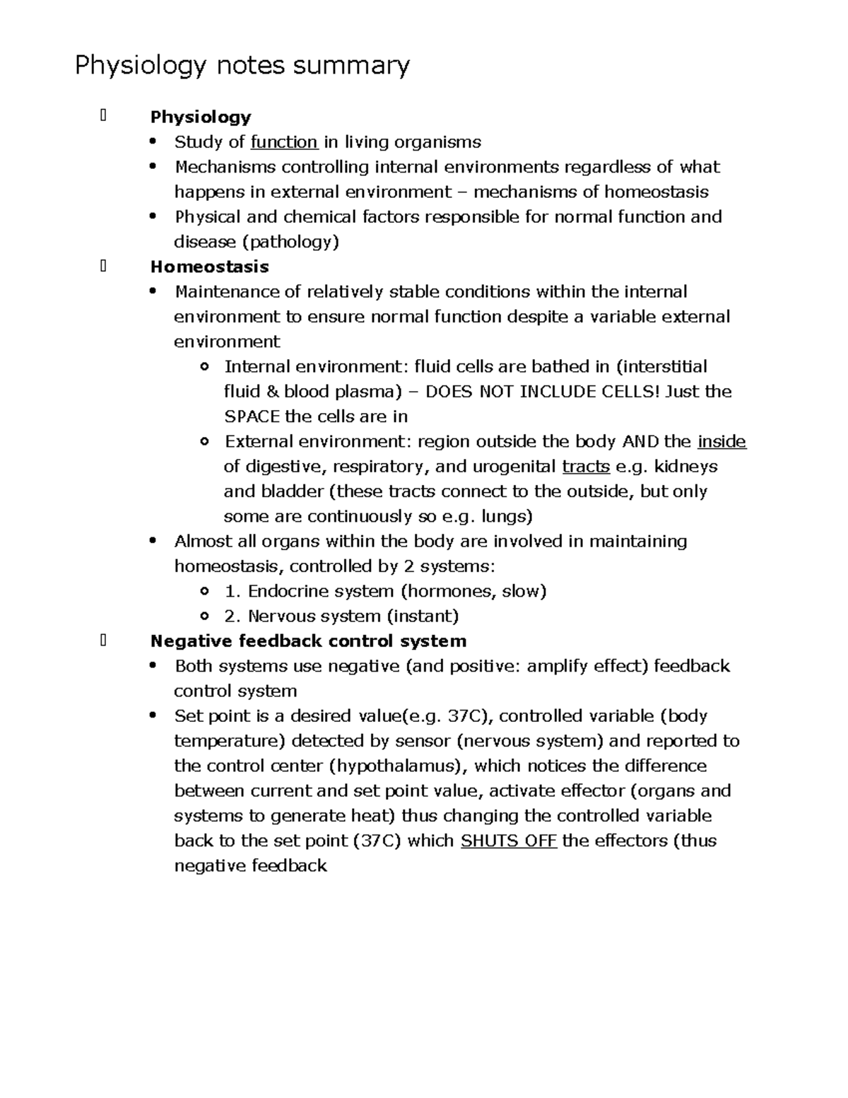 Anatomy and Physiology Reviewer notes - BIOL 1414 - StuDocu