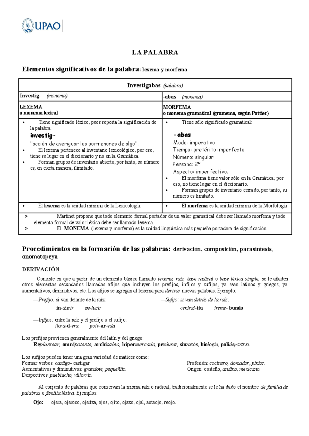 La palabra - Iwkw - LA PALABRA Elementos significativos de la palabra ...