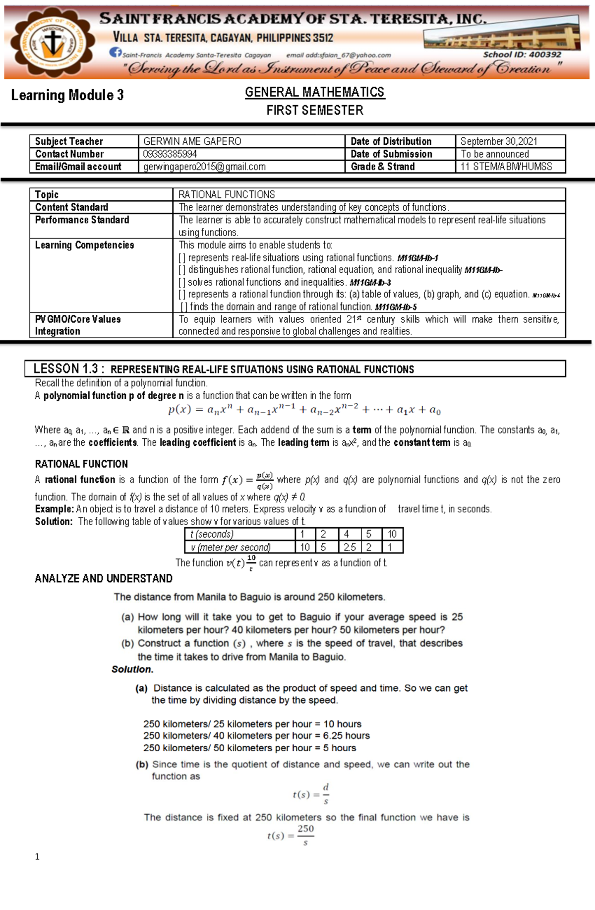 LM3- Genmath- Lessons - Lecture notes 1 - GENERAL MATHEMATICS FIRST ...
