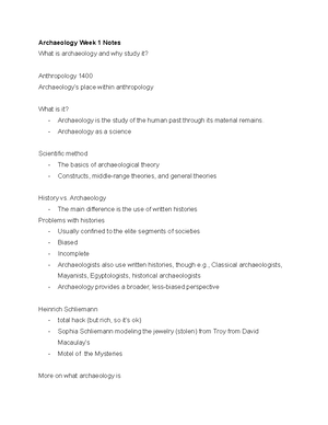 Archaeology Notes - Archaeology Notes Week 7 Notes More North America ...