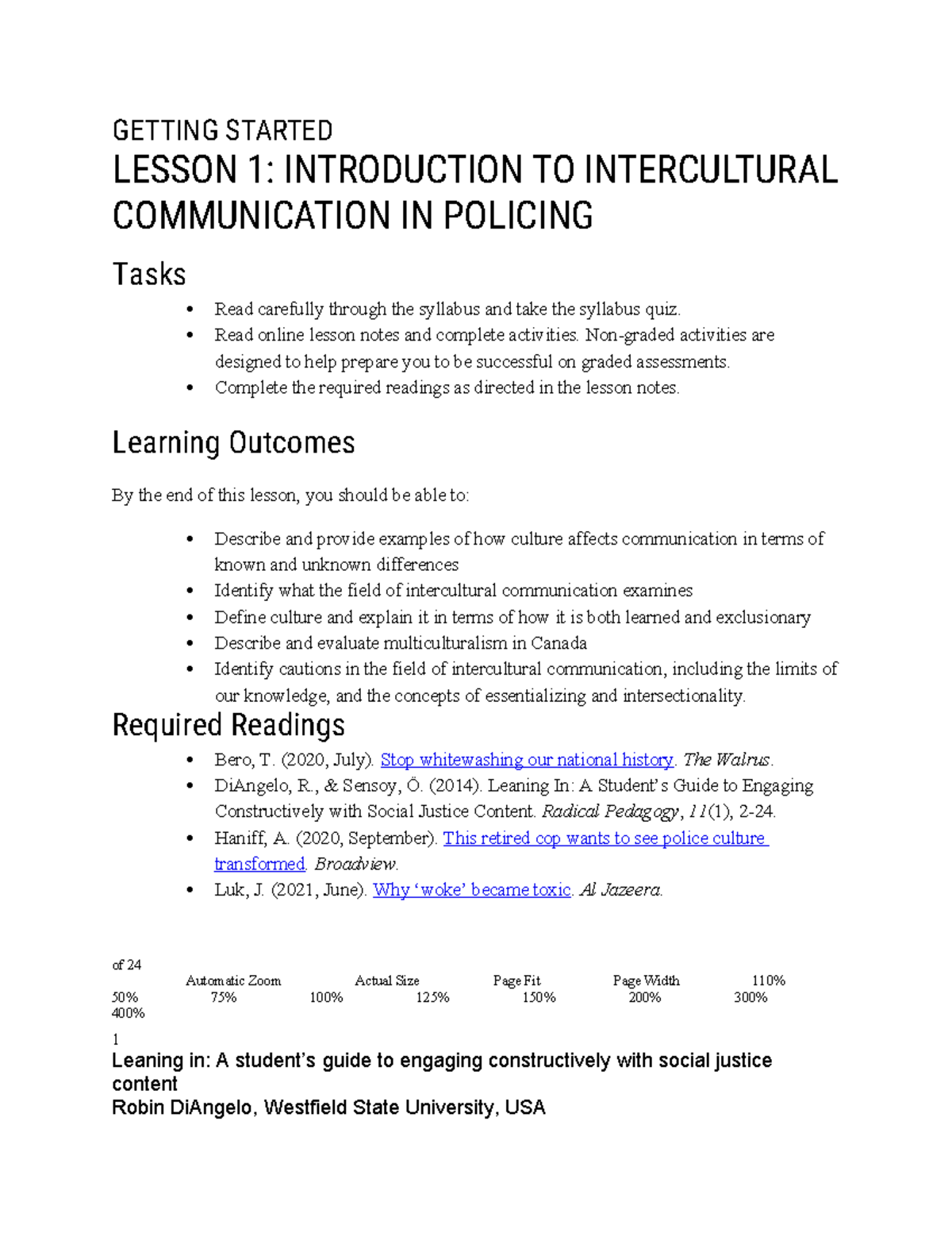 Lesson one week 1 PD 201 - class note - GETTING STARTED LESSON 1 ...