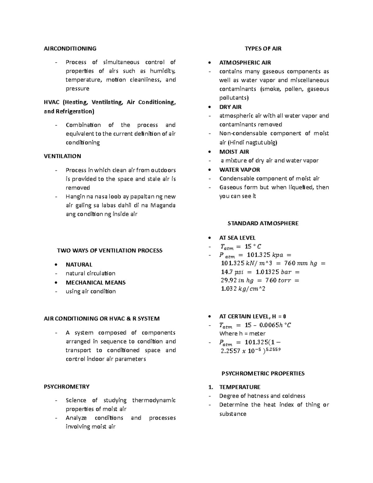 Avs finals - AIRCONDITIONING Process of simultaneous control of ...