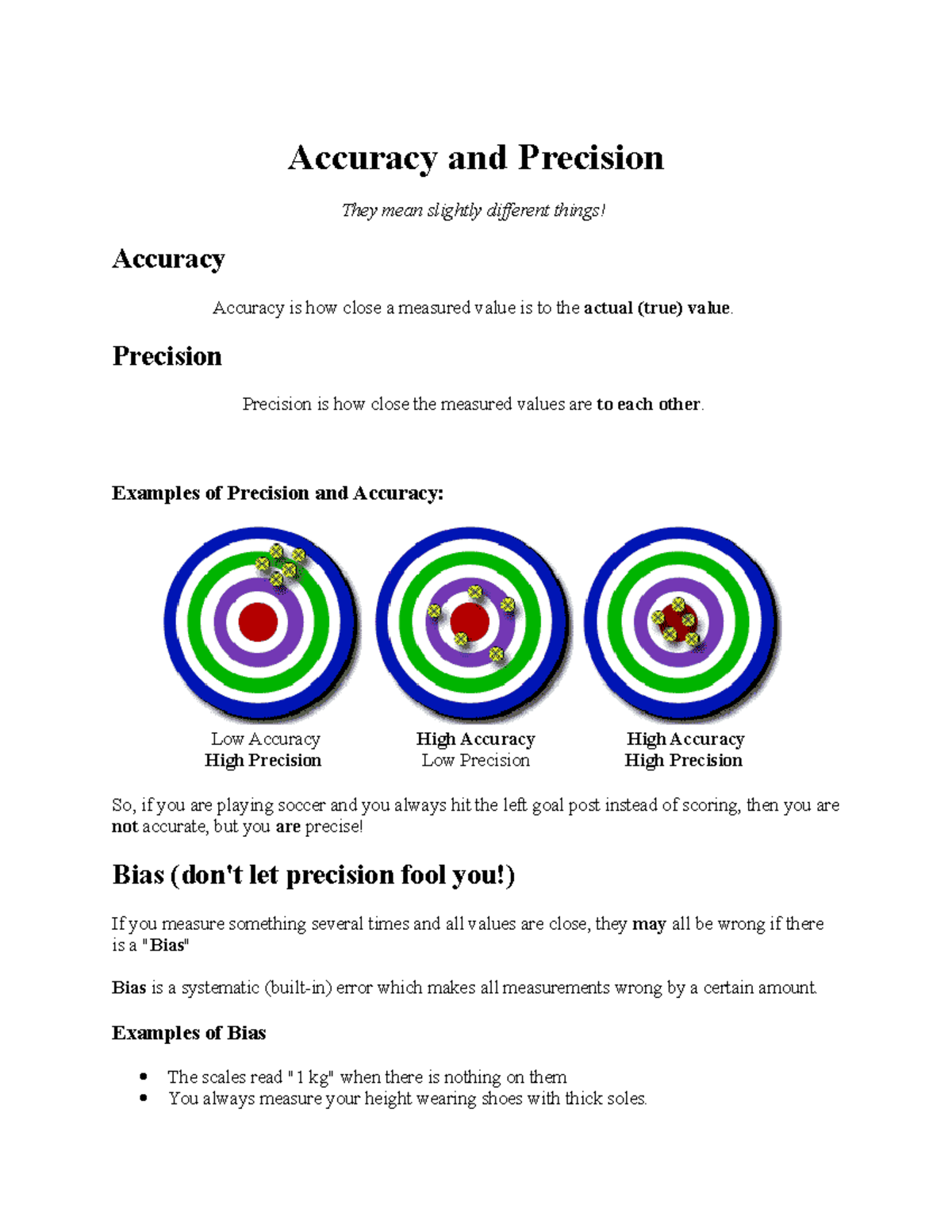 Accuracy and Precision=1 - Accuracy and Precision They mean slightly ...