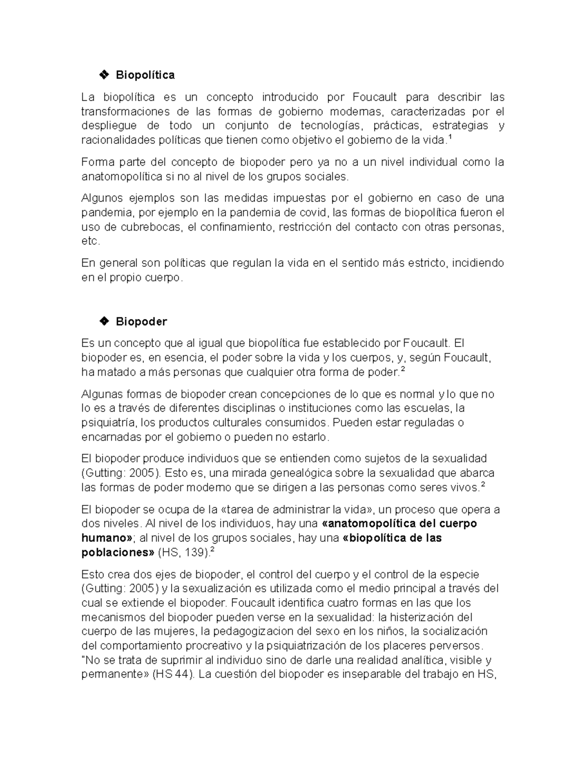 Biopolitica y biopoder - Biopolítica La biopolítica es un concepto ...