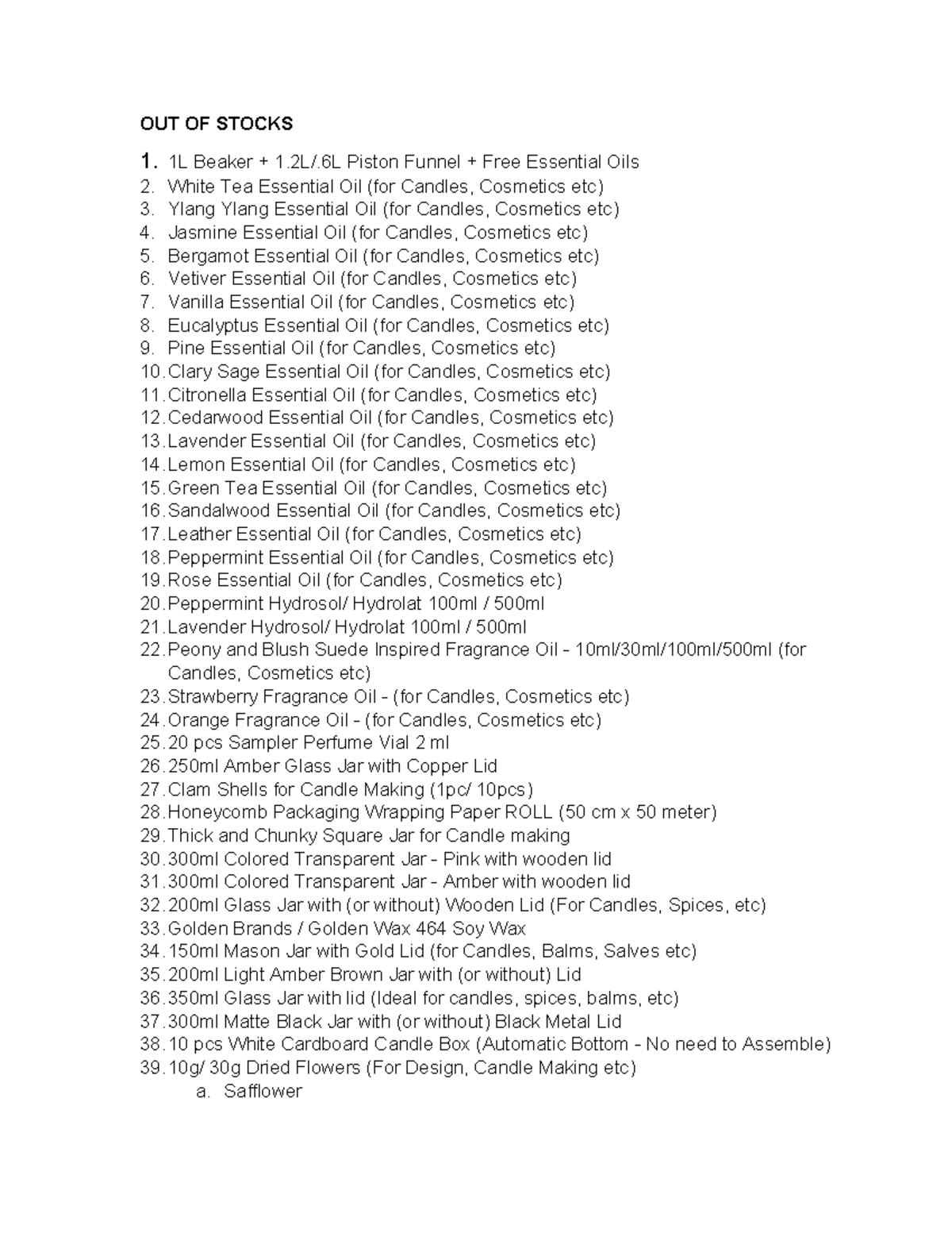 OUT OF Stocks - OUT OF STOCKS 1. 1L Beaker + 1.2L/ Piston Funnel + Free ...