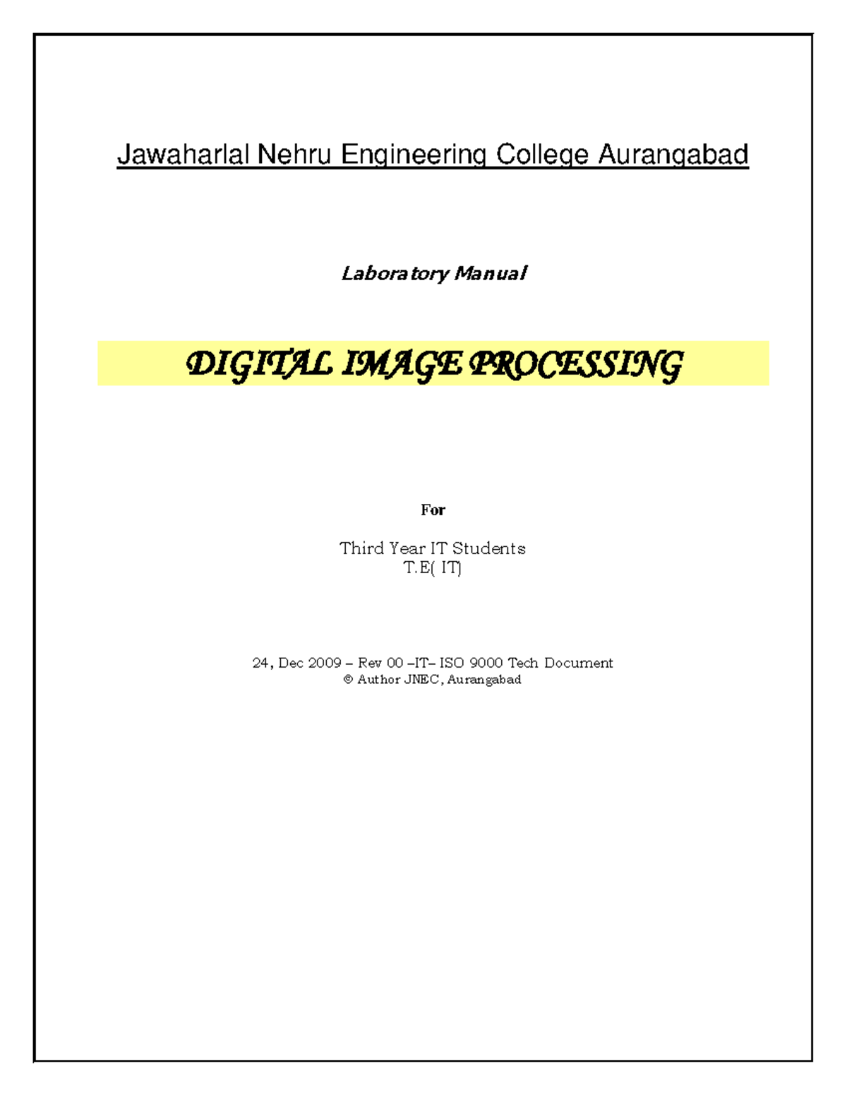 DIP Lab Manual - Jawaharlal Nehru Engineering College Aurangabad ...