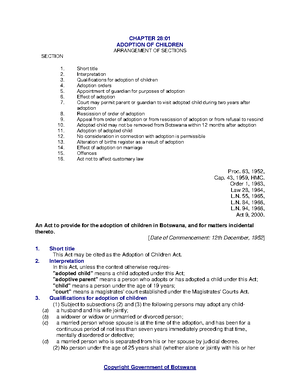 Children act 2009 - CHILDREN’S ACT, 2009 ARRANGEMENT OF SECTIONS ...