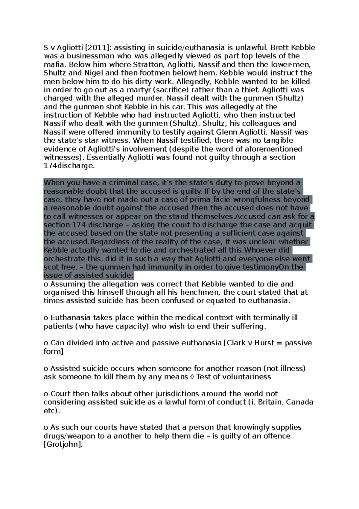 S v Agliotti - Brett Kebble was a businessman who was allegedly viewed ...