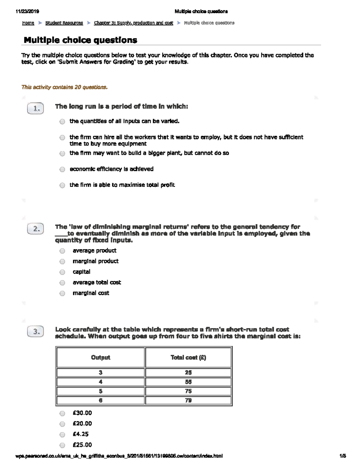 Multiple choice questions - Principles of Microeconomics - Studocu