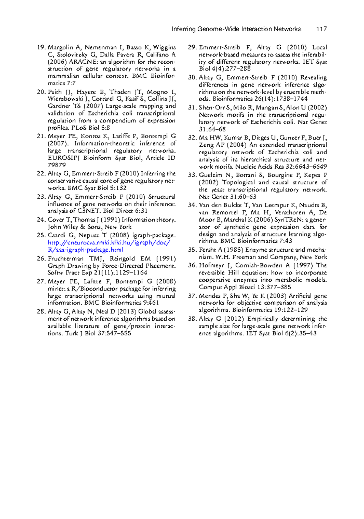 Fundamentals of Bioinformatics-42 - Margolin A, Nemenman I, Basso K ... Fundamentals of Bioinformatics-42 - Margolin A, Nemenman I, Basso K ...