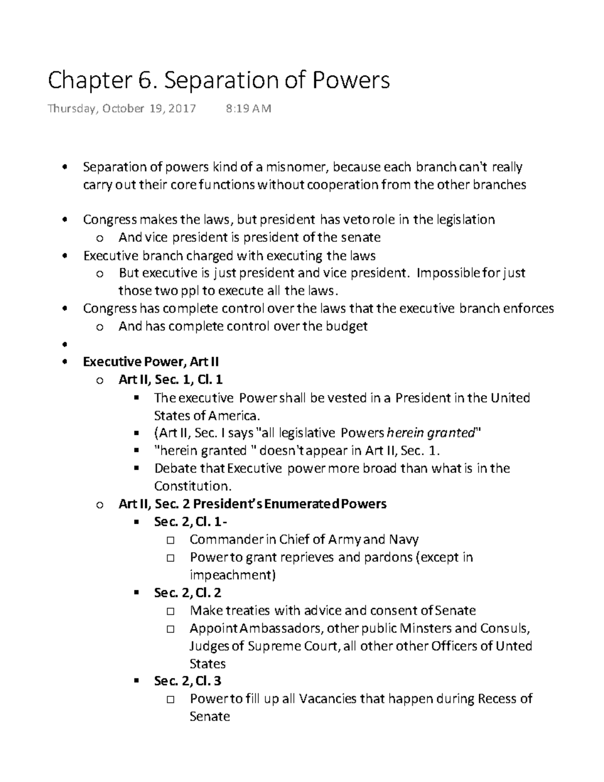 Chapter 6- Separation of Powers - Chapter 6. Separation of Powers ...