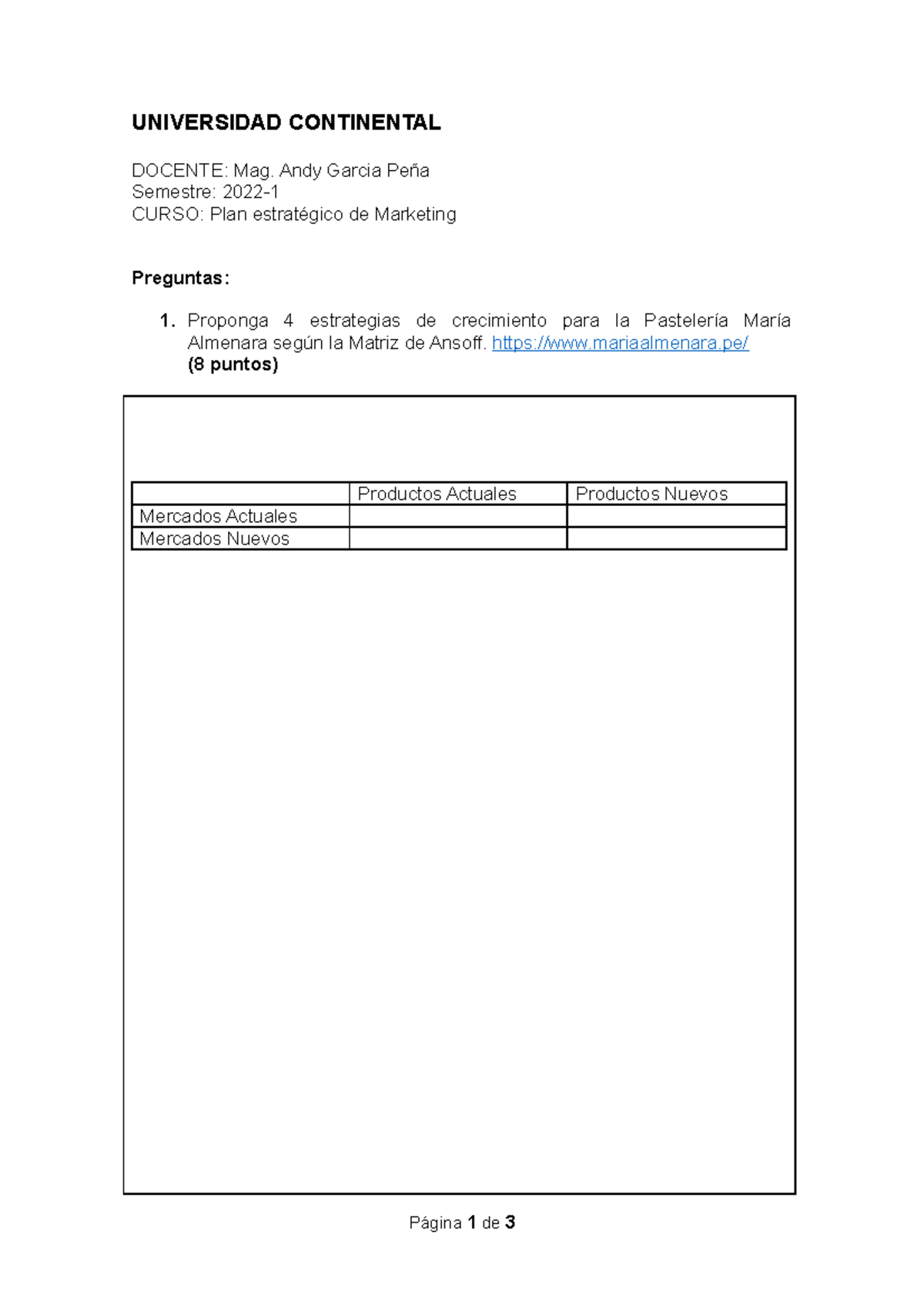 Practica plan estrategicos de marketing - UNIVERSIDAD CONTINENTAL ...