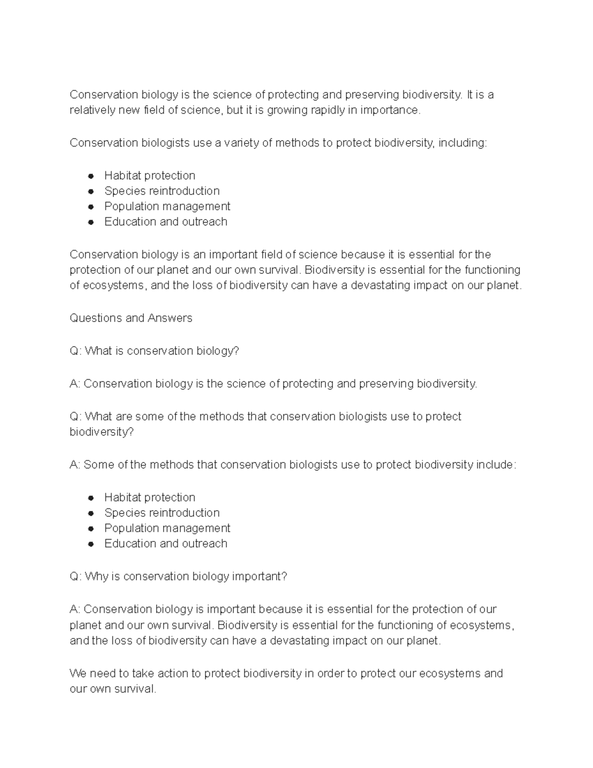 Lecture 29 Conservation Biology - Conservation biology is the science ...