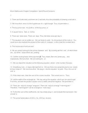 Competitive Math Handout - Math Level 2 Handout Dylan Yu March 25, 2020 ...