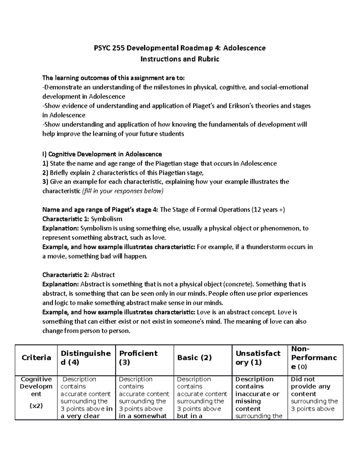 PSYC 255 Dev Roadmap 4 - Soine - PSYC 255 Developmental Roadmap 4 ...