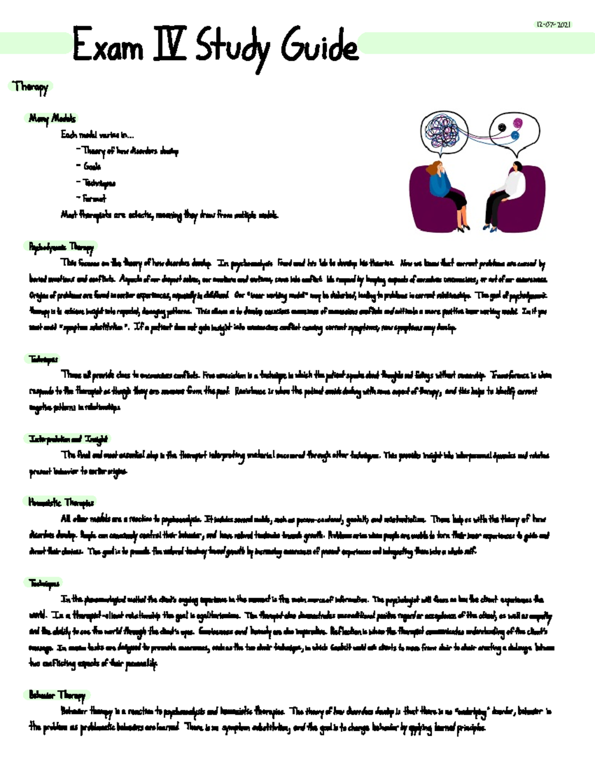 Exam 4 Study Guide - Handwritten Notes - Y Guide 12-0>- Exam Stud ...