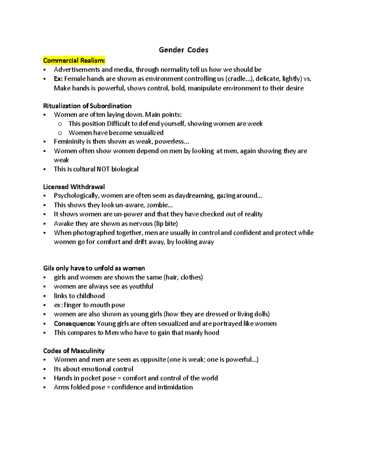 Gender Codes - Gender Codes Commercial Realism: • Advertisements and ...