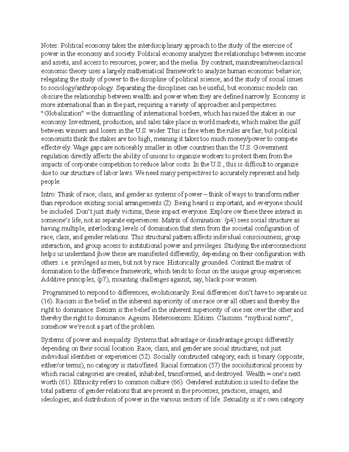 Lstu - Types of political issues - Notes: Political economy takes the ...