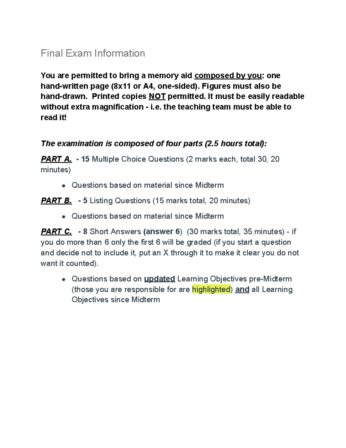 Final Exam Information - Figures must also be hand-drawn. Printed ...