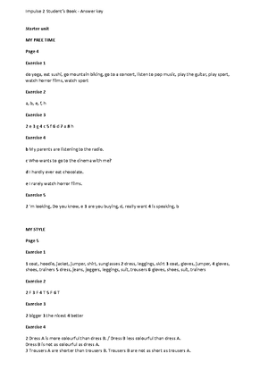 Impulse 2 Unit 3 Test Standard B - Unit 3 Test Standard | Group B Name