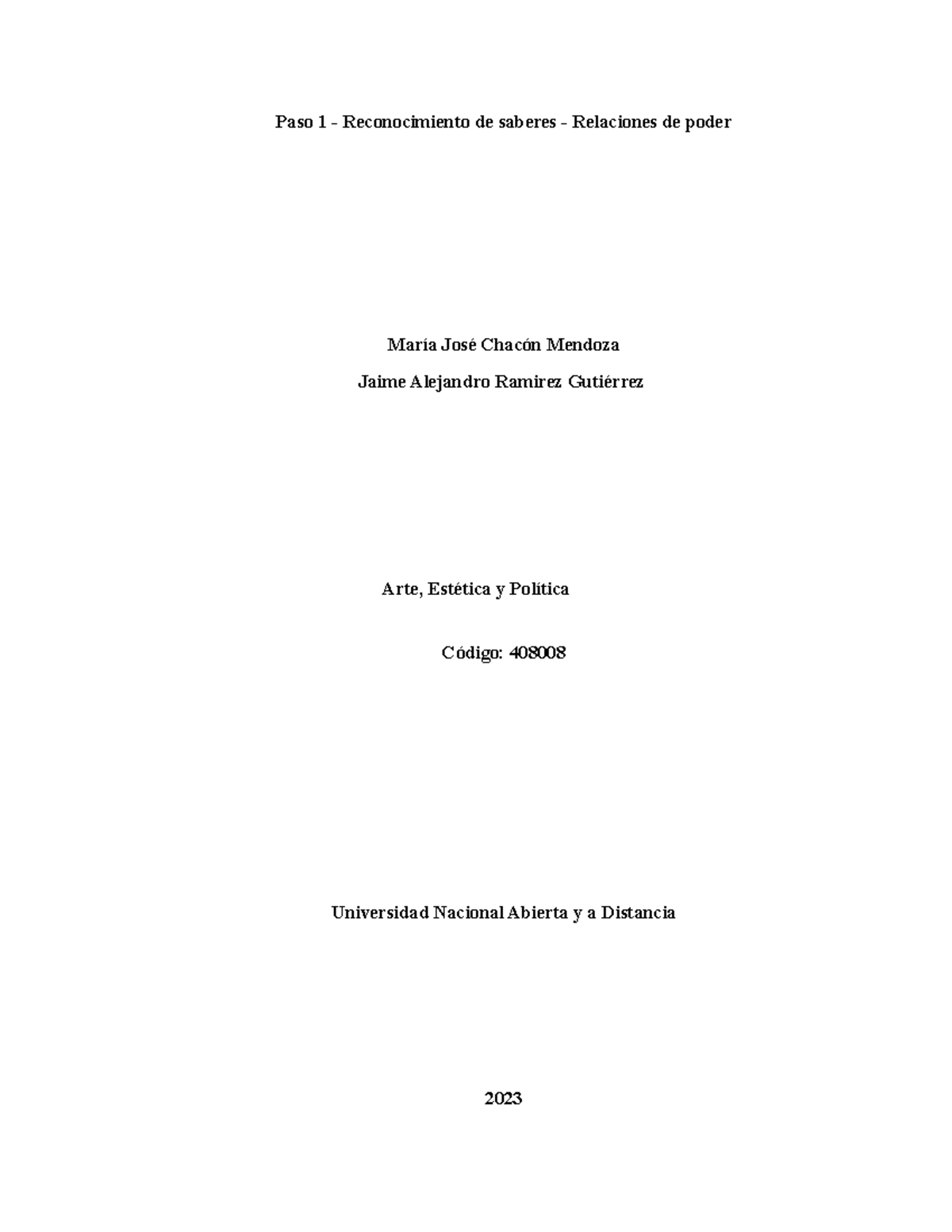 Paso 1 - Niguna - Paso 1 - Reconocimiento de saberes - Relaciones de ...