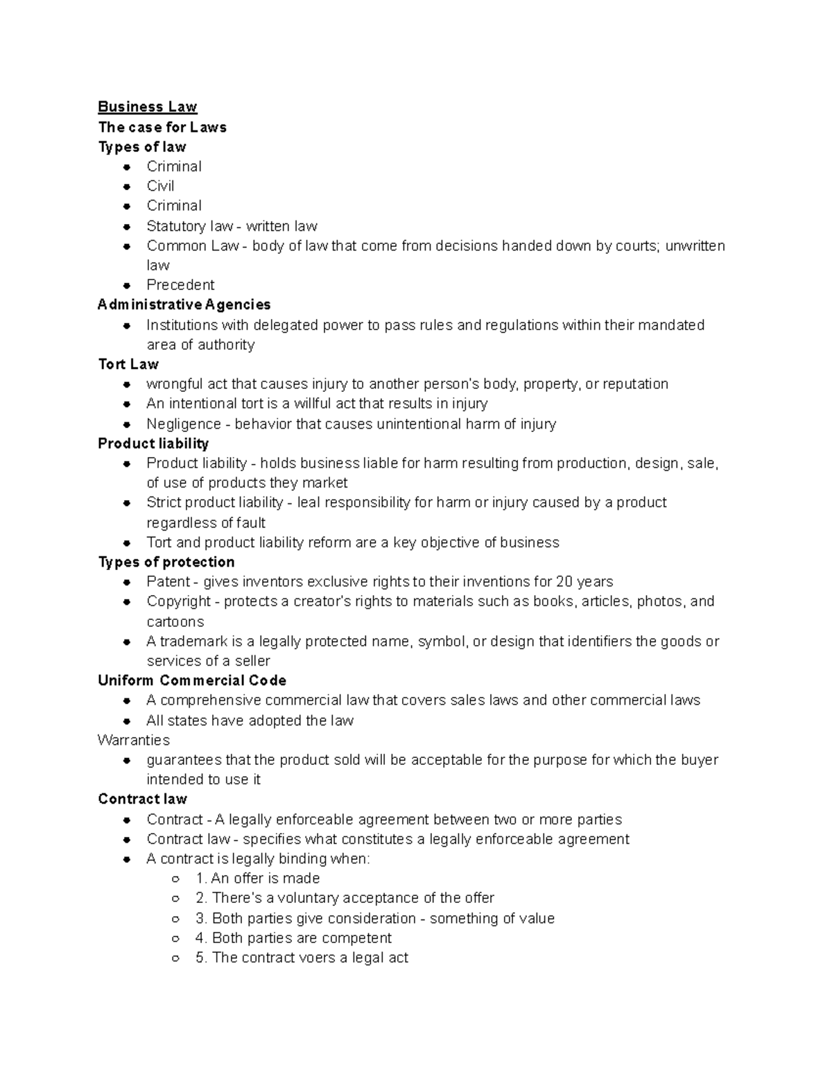 Business Law - Professor: Emily Phillips - Business Law The case for ...