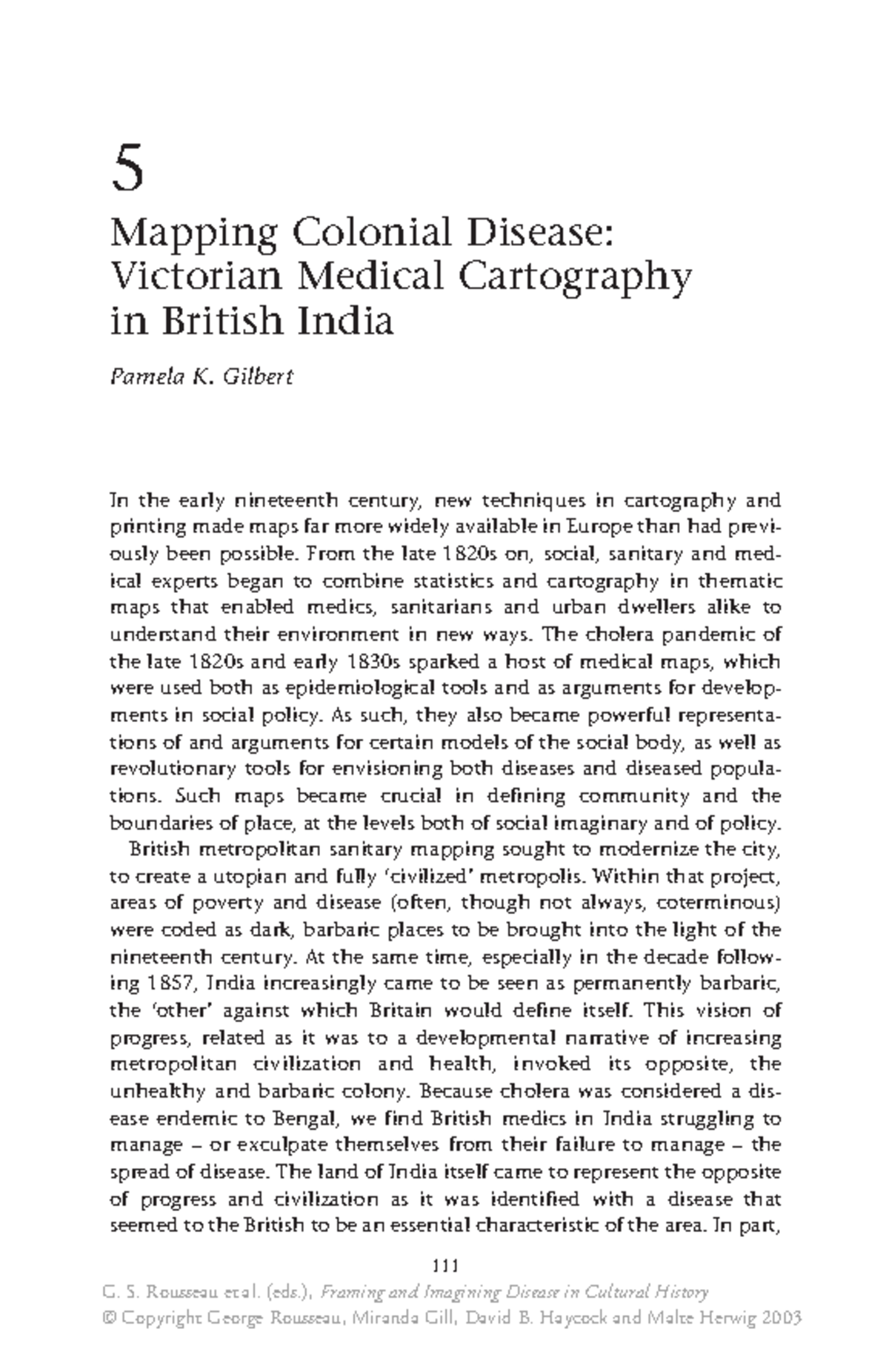 Document - 5 Mapping Colonial Disease: Victorian Medical Cartography in ...
