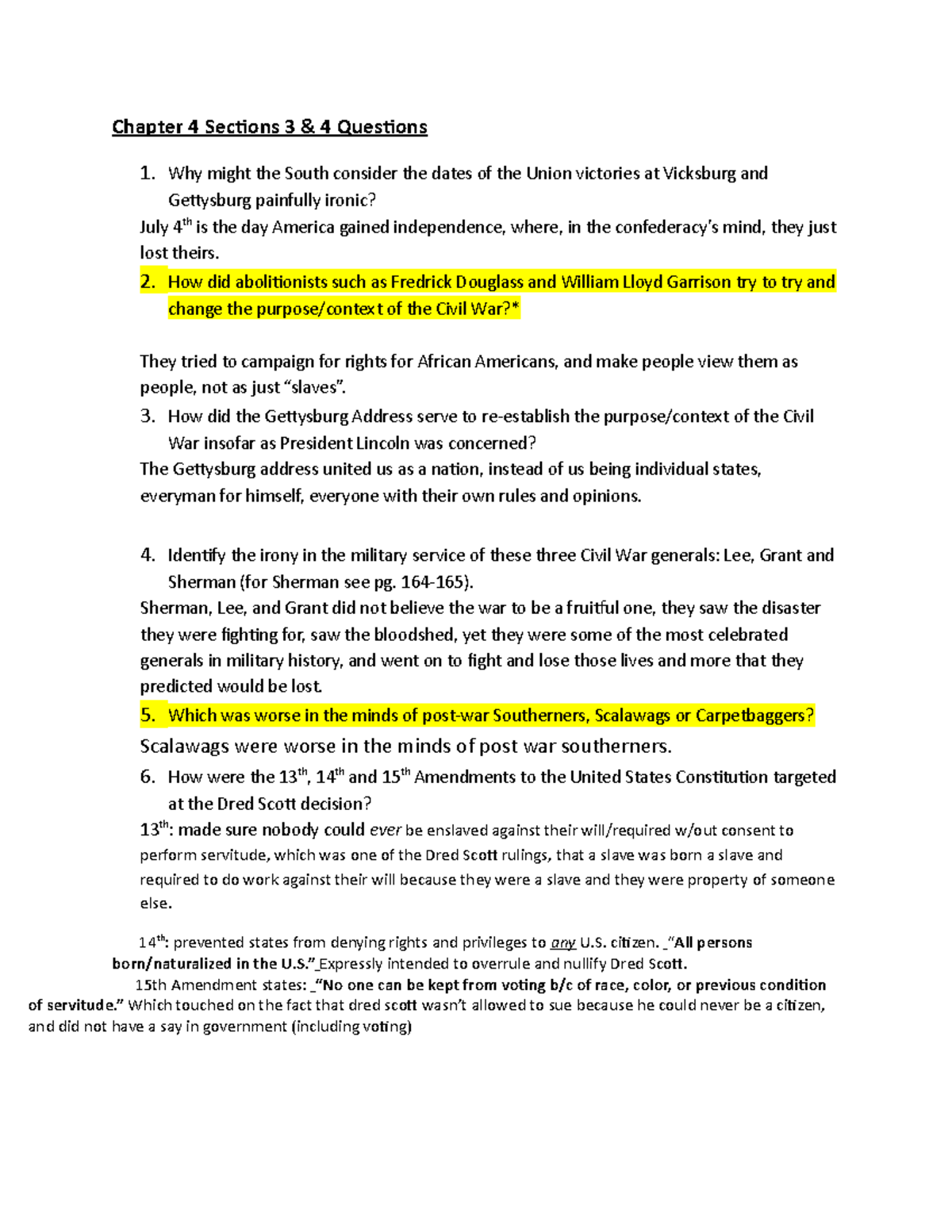 Chapter 4 sections 3 and 4 questions - Chapter 4 Sections 3 & 4 Questions 1. Why might the South ...