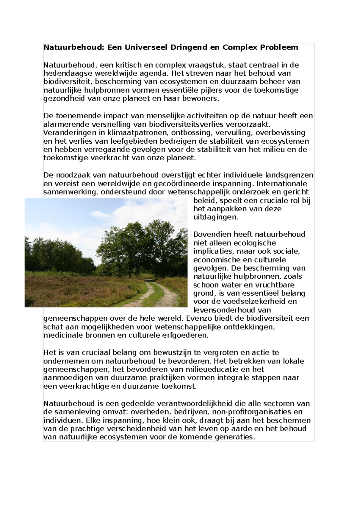 Natuurbehoud Een Universeel Dringend en Complex Probleem - Natuurbehoud ...