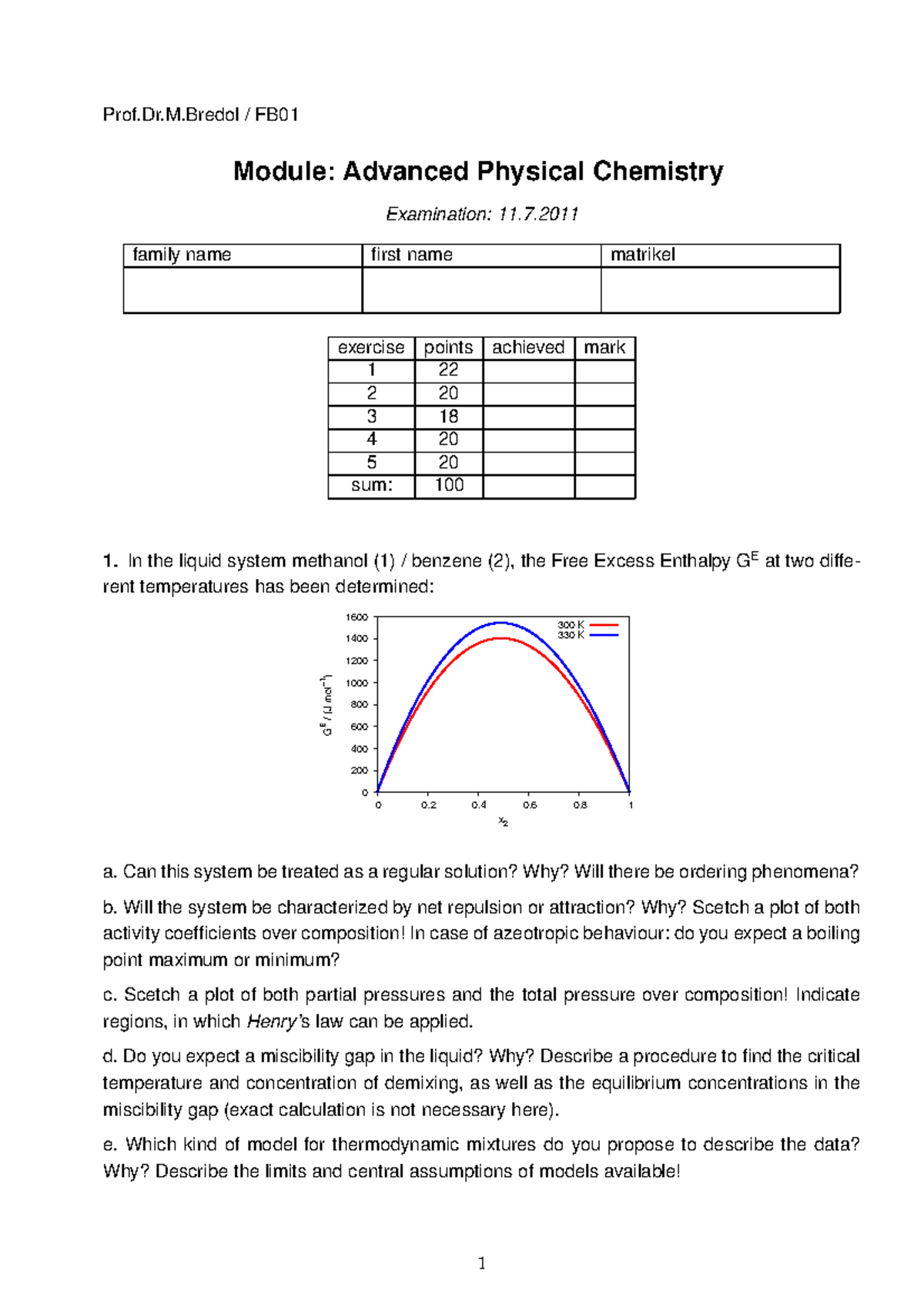 Adv PC.11 - Advanced Physical Chemistry - Prof.Dr.M / FB Module: Advanced Physical Chemistry ...