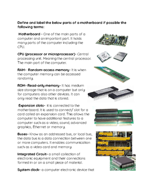 Ram - Fill in the worksheet for computer science - Activity One: 1 ...