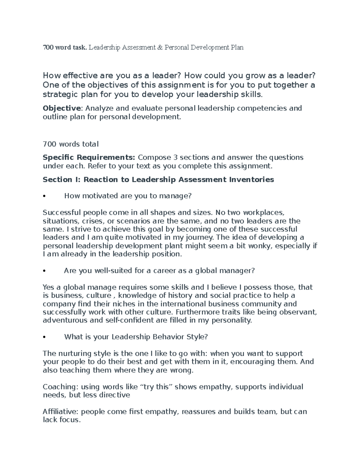 700 word task - study material for pharmacy - 700 word task. Leadership ...