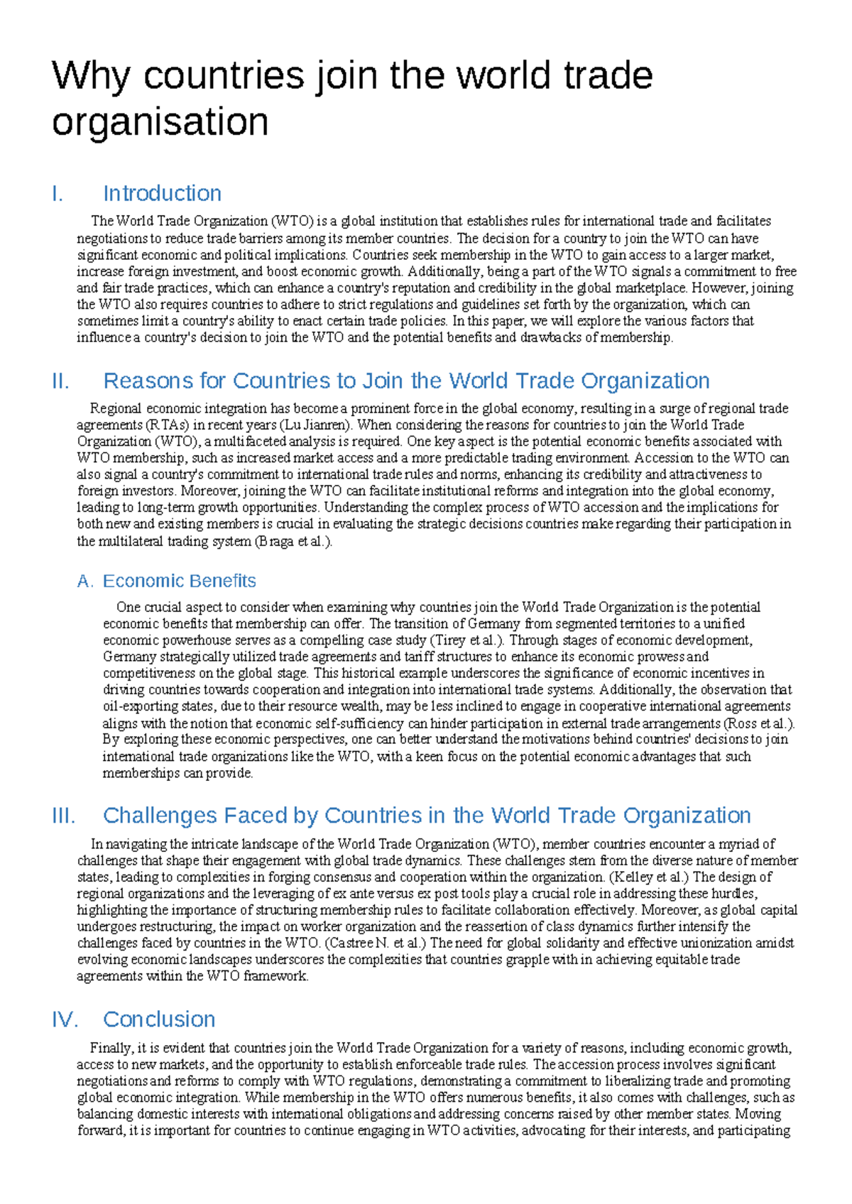 Why countries join the world trade organisation - Introduction The ...
