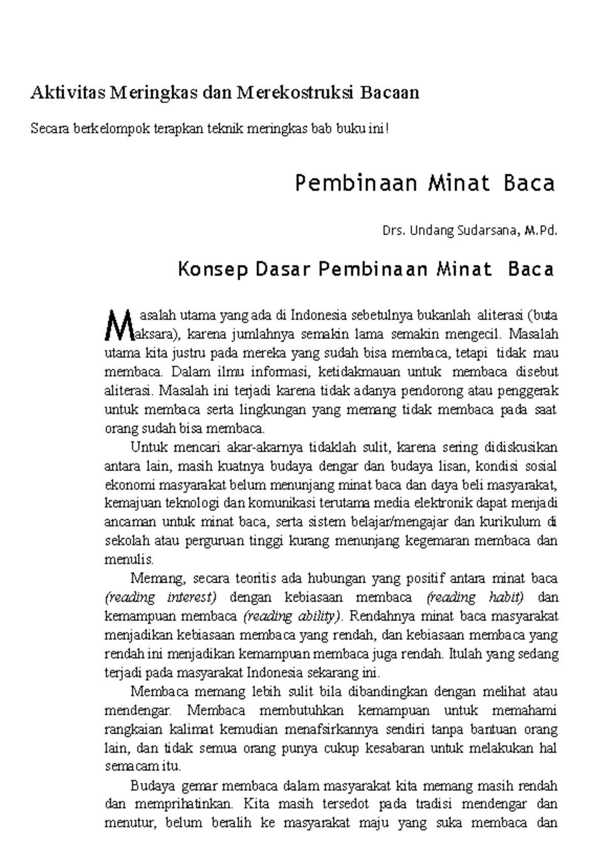 Latihan Meringkas Bacaan - Aktivitas Meringkas dan Merekostruksi Bacaan ...