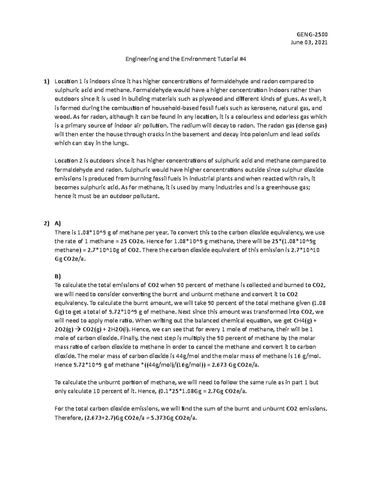Tutorial 4 - Study Guide - GENG- June 03, 2021 Engineering and the ...