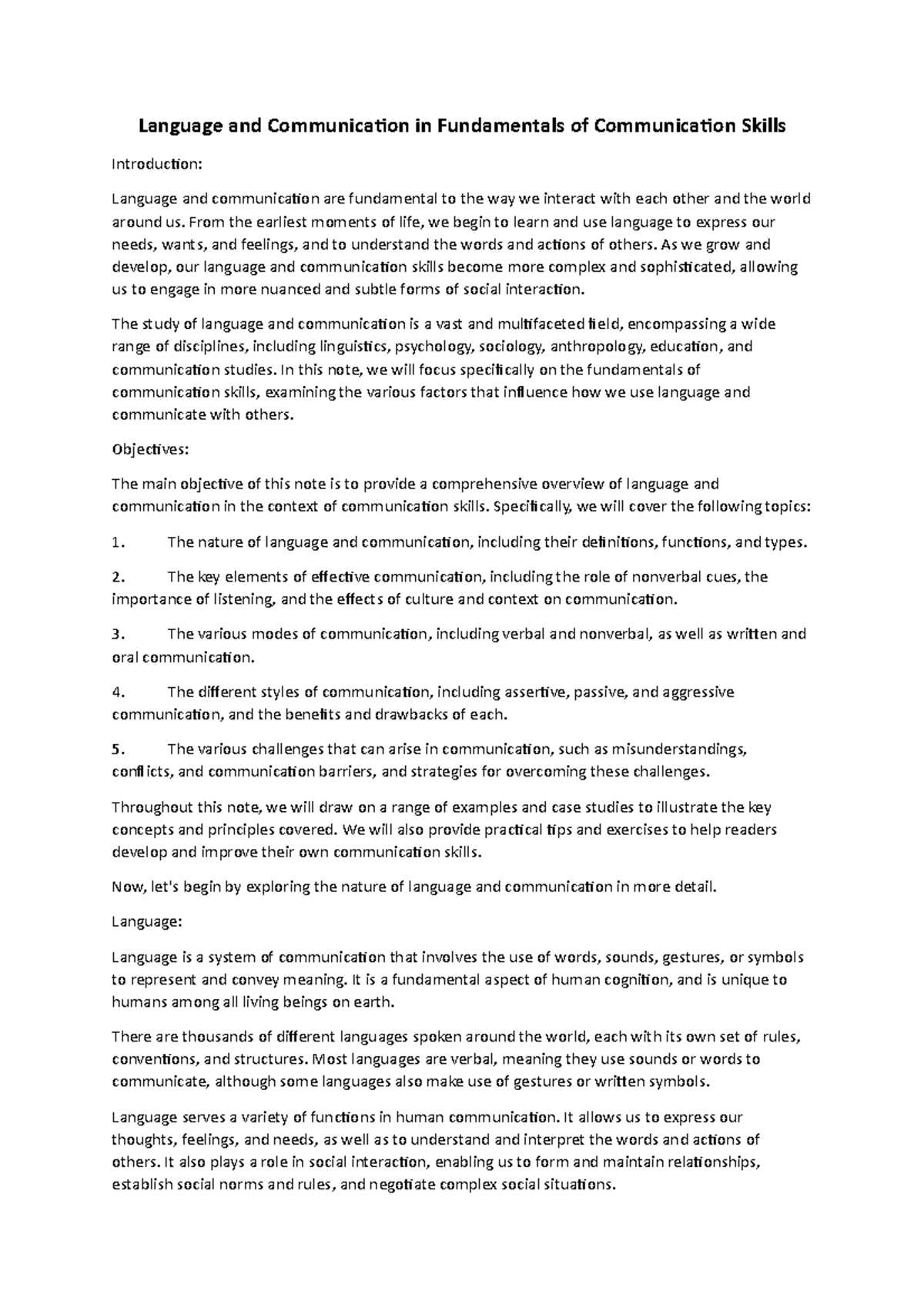 Language and Communication - From the earliest moments of life, we ...