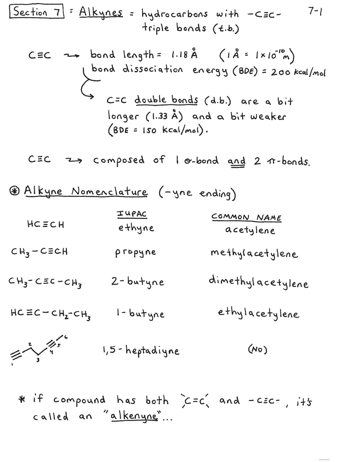 Alkynes - Lecture Notes - Chemistry for Engineers - Studocu