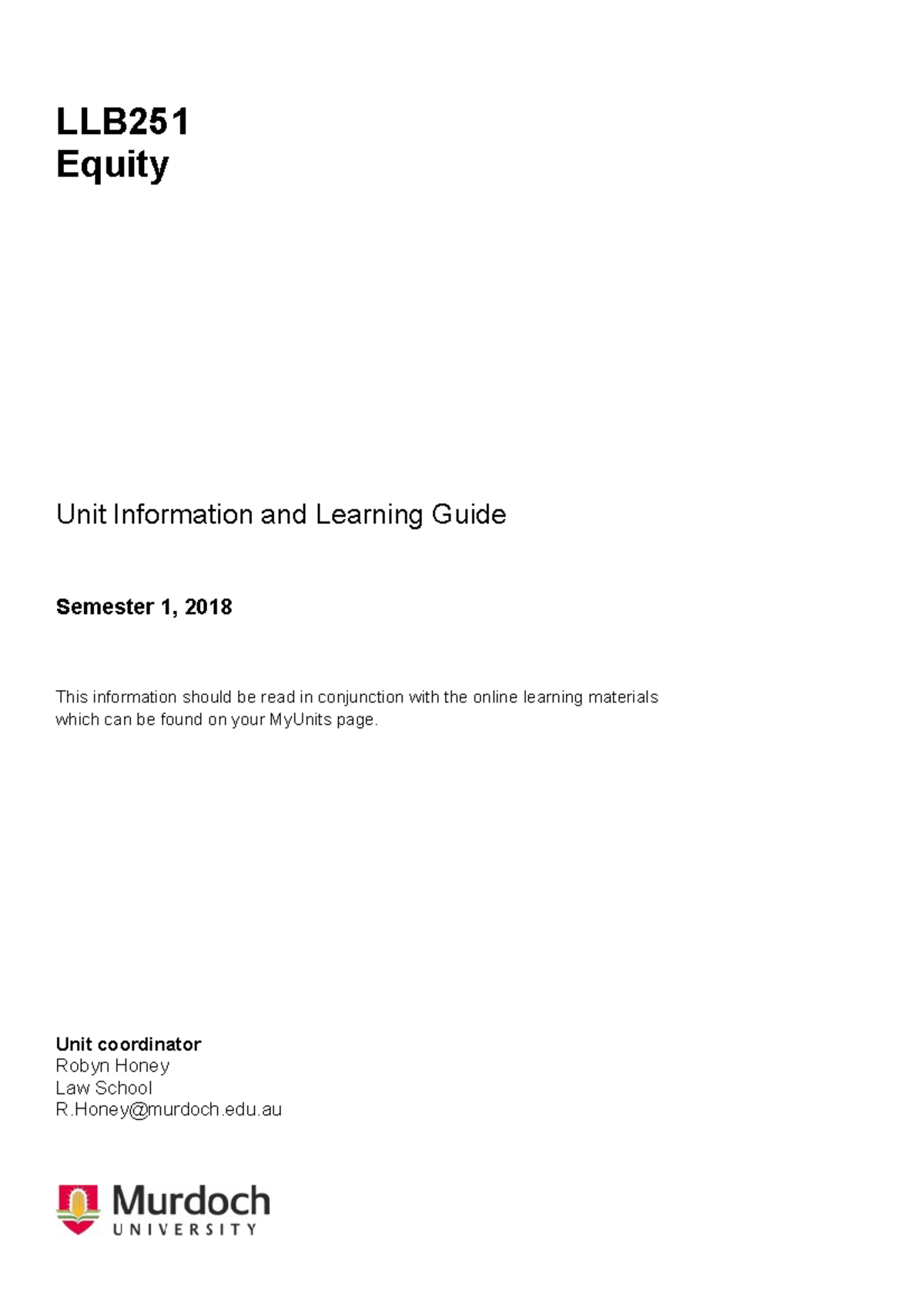 Prac qs - Exam notes - LLB Equity Unit Information and Learning Guide ...