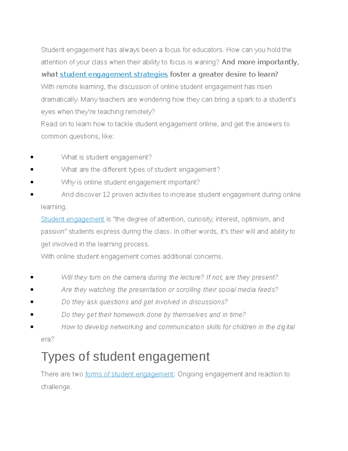 Student engagement has always been a focus for educators.docx - How can ...