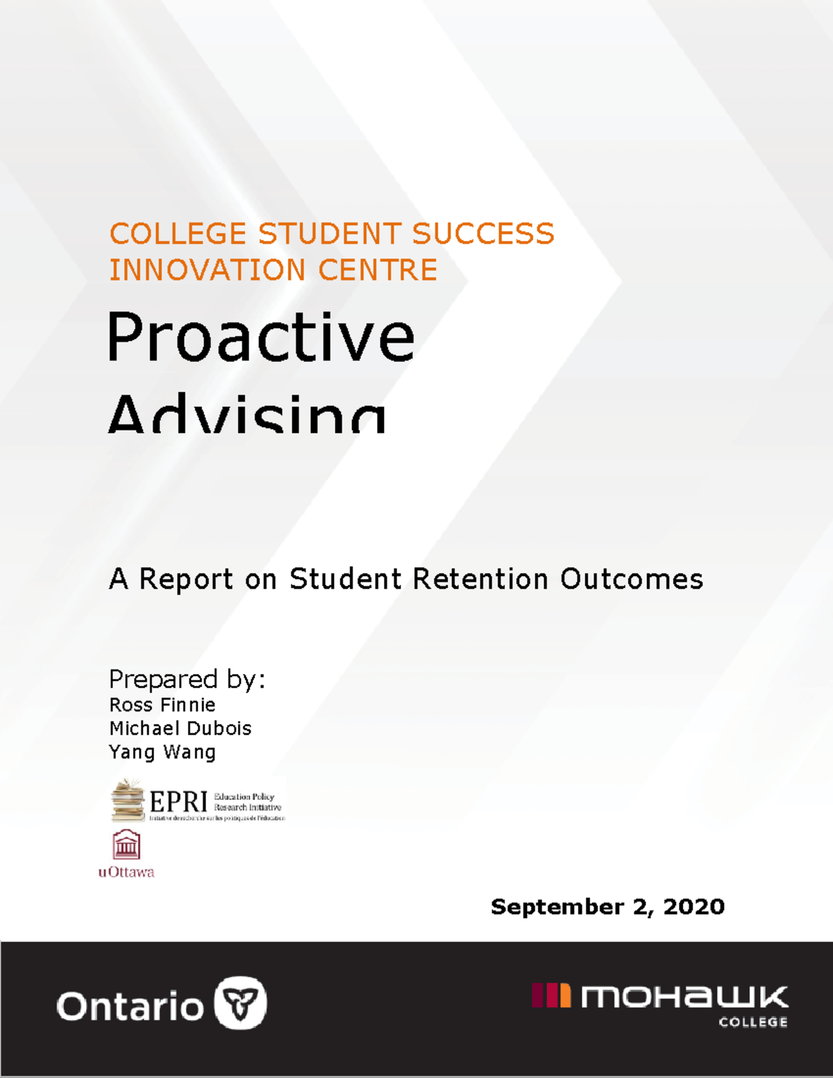 Proactive Advising Retention Outcomes Report. Final - Proactive ...