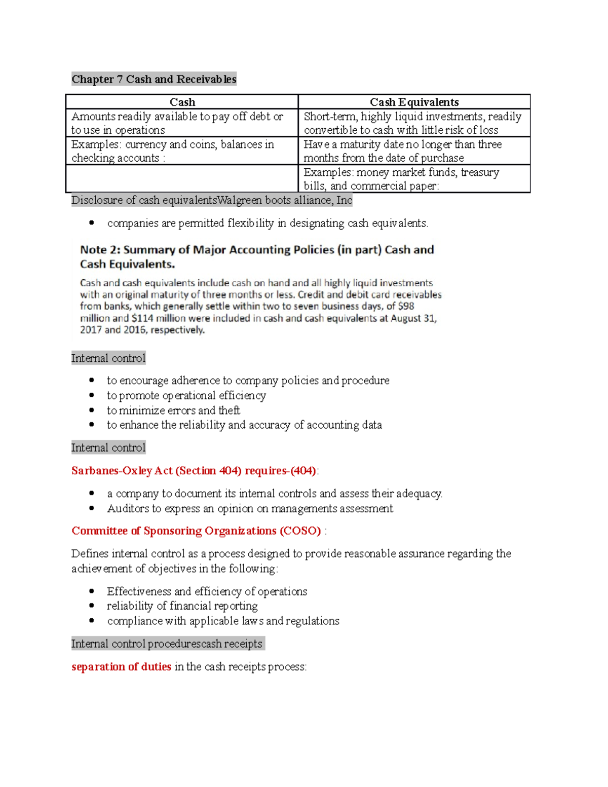 Chapter 7 Cash and Receivables - Chapter 7 Cash and Receivables Cash ...