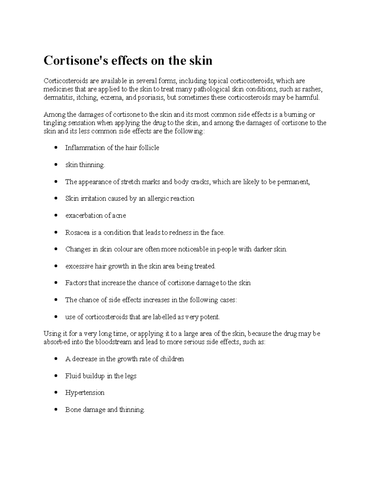 Cortisone's effects on the skin - Cortisone's effects on the skin ...